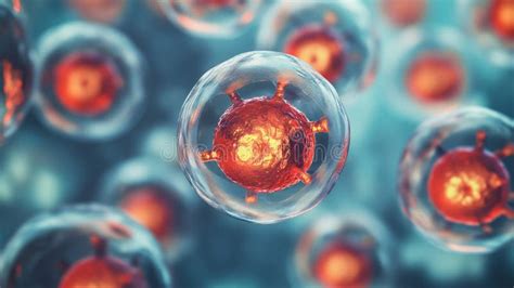 Observation Of Stem Cell Division Mitosis Process Captured Under Microscope In Realistic Image