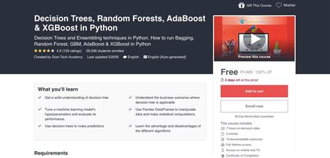 100 Off Decision Trees Random Forests Adaboost And Xgboost In Python R Programming