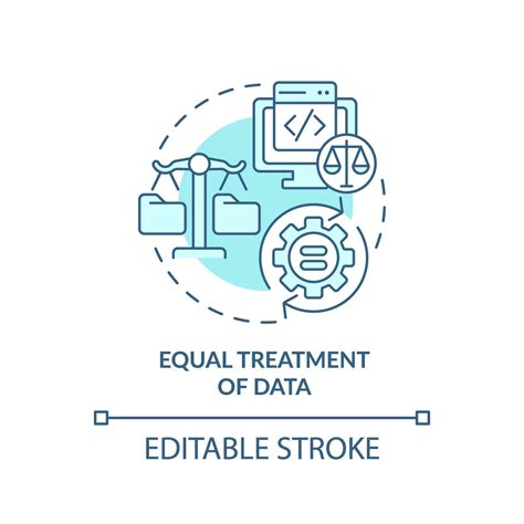 2d Editable Blue Equal Treatment Of Data Icon Monochromatic Isolated