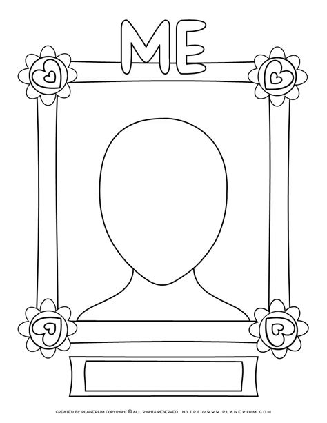 Self Portrait Template Planerium Worksheets Library