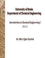 Introduction To Chemical Engineering I Fundamental And Derived Course Hero