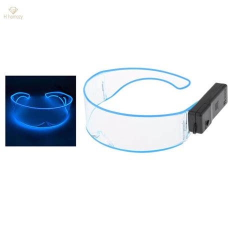 Led Visor Glasses Cybergoth Goggles Cosplay Party Eyewear Blue Daraz