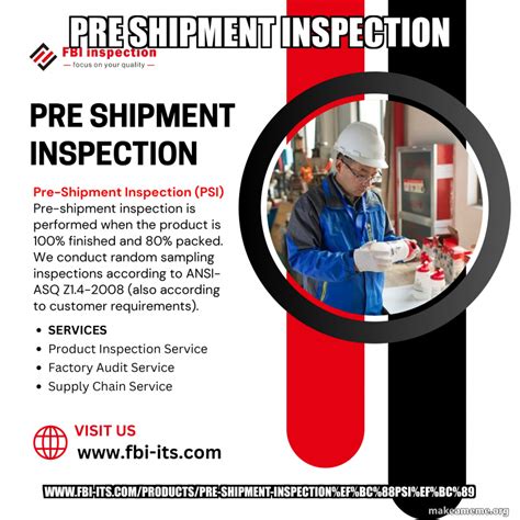 Pre Shipment Inspection Fbi Productspre Shipment