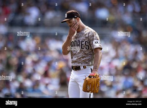 San Diego Padres Nick Martinez Reacts As He Walks To The Dugout In The