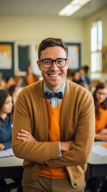 Teacher In A Classroom Premium Ai Generated Image