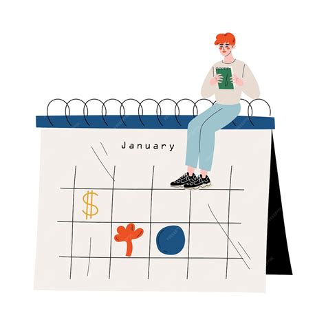 Premium Vector Small Man Sitting On A Big Calendar Planning And Scheduling Important Events
