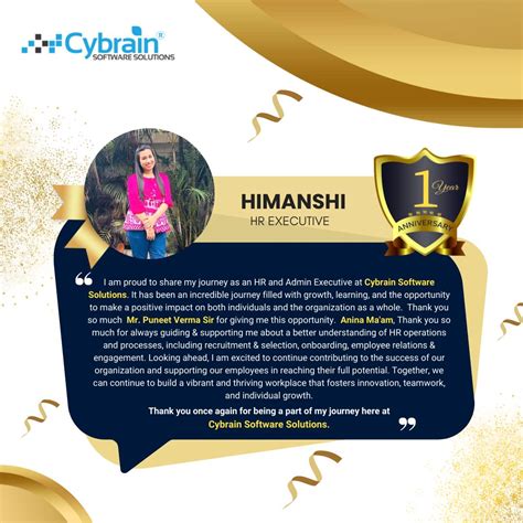 Cybrain Software Solutions Pvtltd On Linkedin 1workanniversary