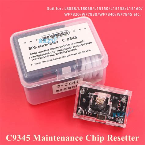 Epson C9345 Chip Resetter L8058 L15160 L15158 Wf7820 Wf7830 Wf7840 Printer Maintenance Box