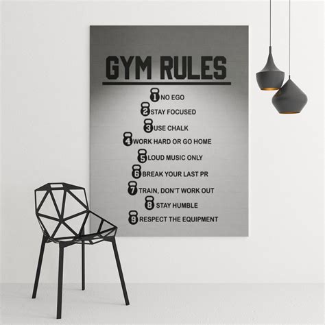 Gym Rules Poster Or Canvas Motivational Gym Art Mindset Etsy Uk