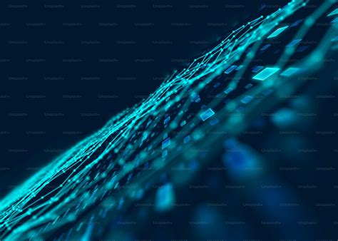 Defocus Dots And Lines Connection On Abstract Technology Background