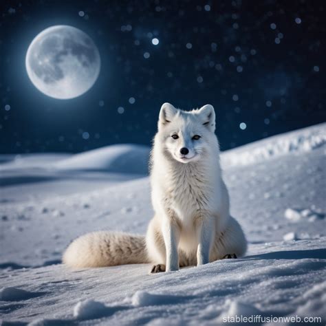 Cute Laughing Arctic Fox On The Moon Stable Diffusion Online