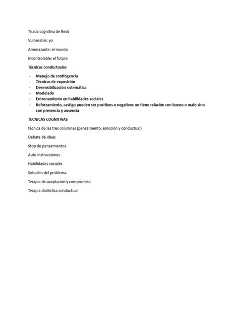 Triada Cognitiva De Beck Pdf