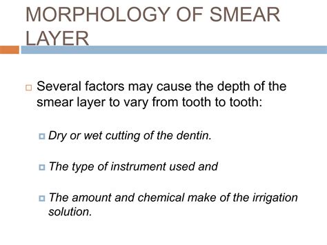 The Smear Layer Pptx