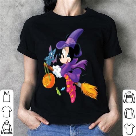 Official Disney Halloween Minnie Mouse Flying Witch Shirt Hoodie