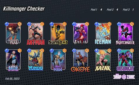 Killmonger Checker Decks Marvel Snap Zone