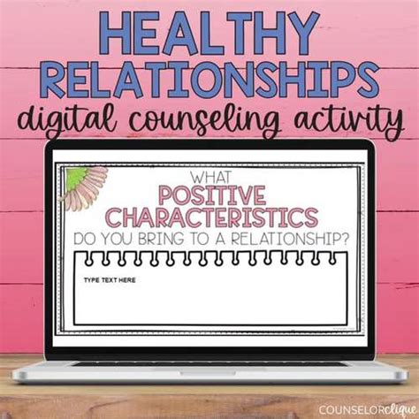 Healthy Relationships Digital School Counseling Activity By Counselor