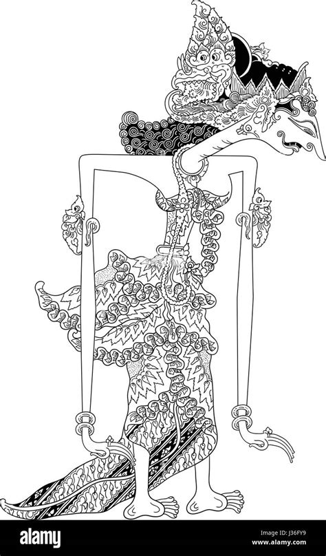 Detail Sketsa Gambar Wayang Kulit Koleksi Nomer 17