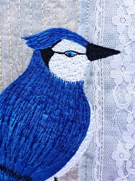 Pdf Art Quilt Pattern Blue Jay Bird Quilt Pattern Quilting Etsy