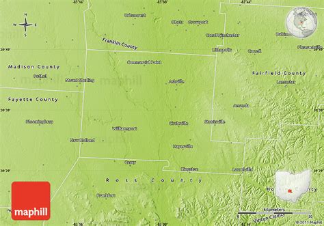 Physical Map Of Pickaway County
