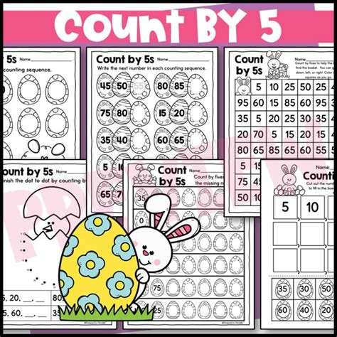 Easter Skip Counting Math Worksheets Count By 2s 5s And 10s Easter Themed