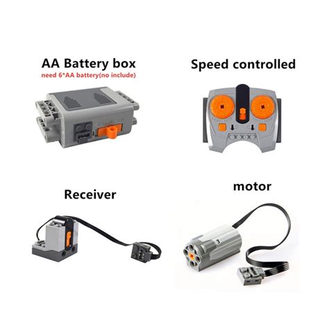Remote Controlled Motor With Receiver Controller And Battery Holder Lego Compatible