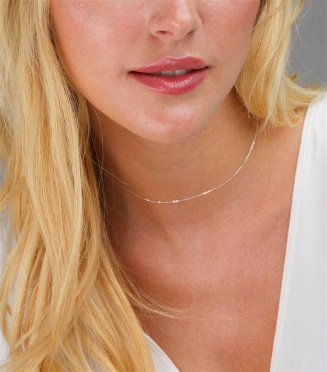 Delicate Chain Tiny Chain Choker Tiny Thin Choker Necklace Sterling Silver Necklace Gold