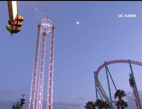 Man Climbs Atop 300 Foot Supreme Scream Tower At Knotts Berry Farm