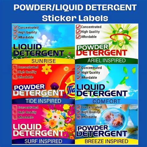 Liquid Detergent Printing Sticker Label Peel And Stick Glossy Vinyl