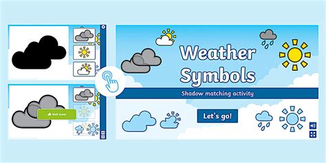 Weather Symbols Interactive Shadow Matching Game
