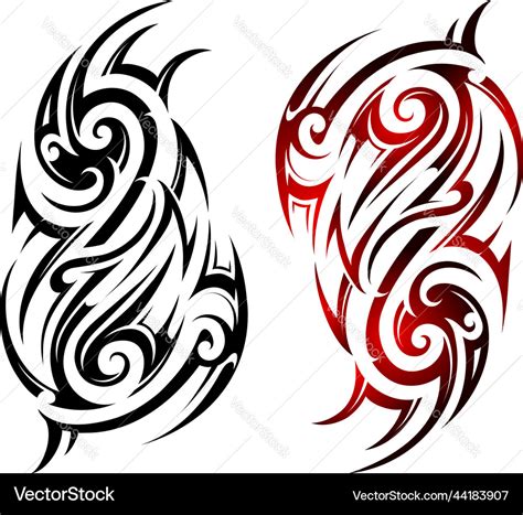 Tribal Art Style Tattoo Flames Royalty Free Vector Image