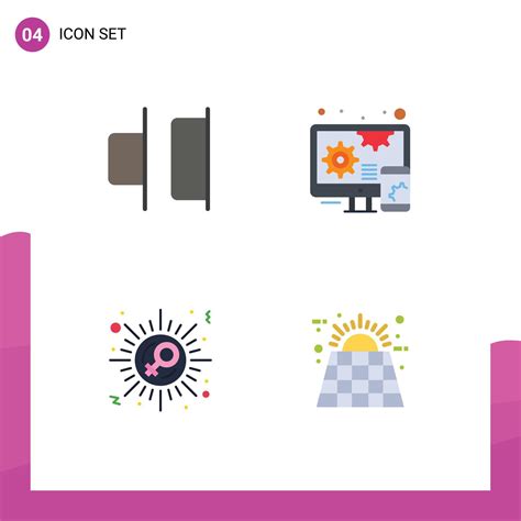 User Interface Pack Of 4 Basic Flat Icons Of Distribute Celebrate