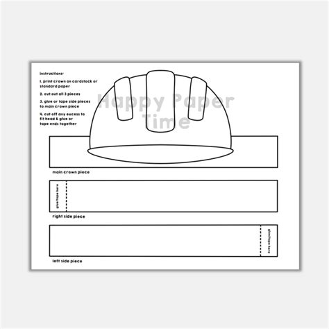 Printable Hard Hat Template Free Printable Templates