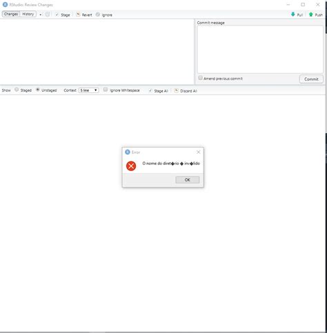 Rstudio The Directory Name Is Invalid Git And R Studio Version Control Stack Overflow