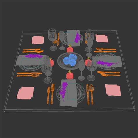 Table Setting 16 3d Model Cgtrader