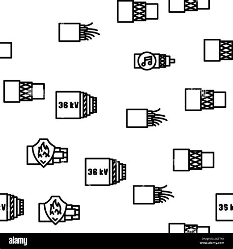 Cable Wire Electrical System Vector Seamless Pattern Stock Vector Image And Art Alamy