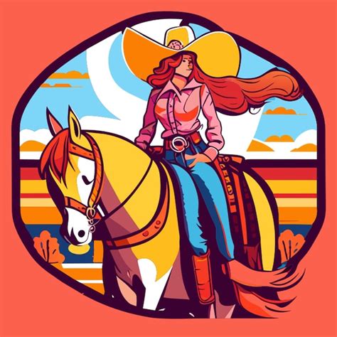 Las Pegatinas De La Vaquera Son Una Ilustración Vectorial Plana 2