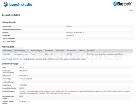 Qualcomm Gets Bluetooth Certification For 7nm Snapdragon 8150 Soc Lowyat Net