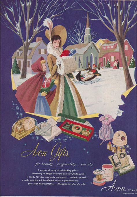 Vintage Avon Ad From 1950s Christmas Times Christmas Ad Vintage
