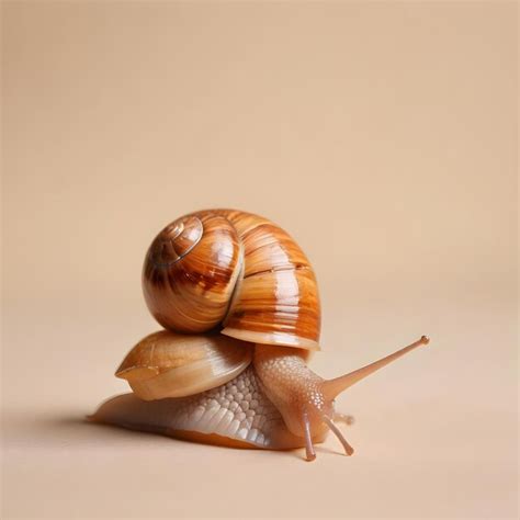 Snail On Plain Background Premium Ai Generated Image