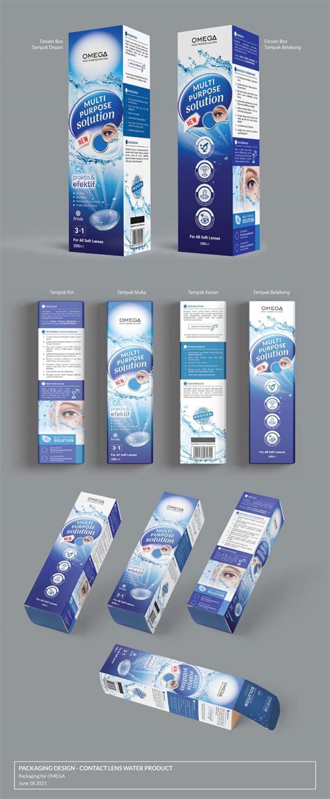Contact Lens Packaging Design Box Di 2024 Desain Produk Produk Desain