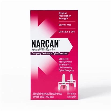 Narcan Naloxone Hydrochloride 4 Mg Nasal Spray 01 Ml 2box Mcguff
