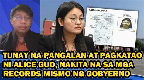 TUNAY NA PANGALAN AT PAGKATAO NI ALICE GUO, NAKITA NA SA MGA RECORDS MISMO NG GOBYERNO - YouTube