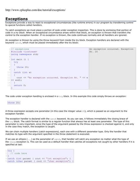 Exception Handling In Cpp Pptx