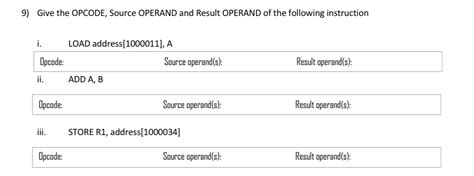 [solved] 9 Give The Opcode Source Operand And Result Operand Of The Course Hero