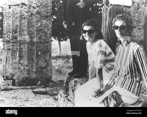 Jaqueline Kennedy And Mrs Mirella Agnelli Wife Of The Italian