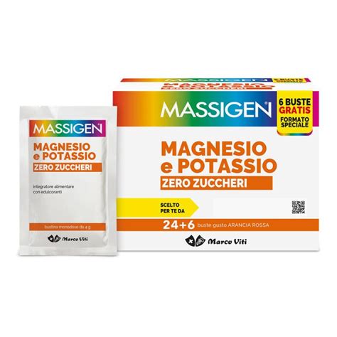 Massigen Magnesio E Potassio Zero Zuccheri Integratore 246 Bustine