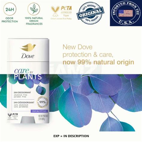 Promo Dove Care By Plants Deodorant Stick Protection Eucalyptus No