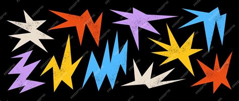 Premium Vector Textured Colorful Sharp Irregular Shapes On Dark Background Abstract Bright