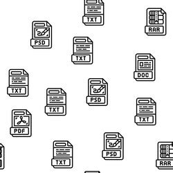 File Format Document Seamless Pattern Royalty Free Vector