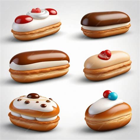 Premium Vector A Series Of Different Types Of Donuts With Different Designs